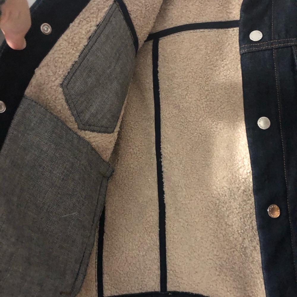 Armani Exchange Denim Jacket With Teddy Fleece Collar - Gem